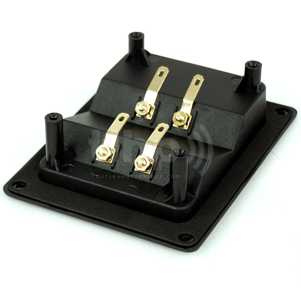 Grand bornier rectangle 4 pôles (pour bi-amp ou bi-câblage) à encastrer ...