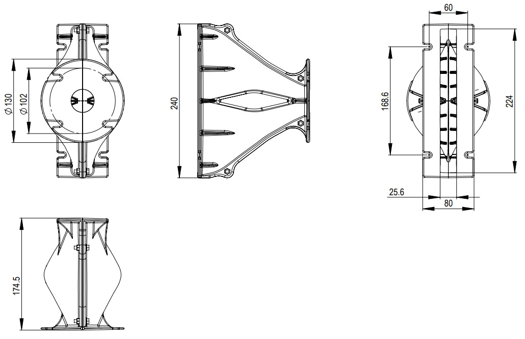 Guide d'onde B&C Speakers ME148, pour moteur à gorge 1.4 pouce