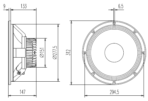Haut-parleur Beyma 12LW30/N, 8 ohm, 12 pouce