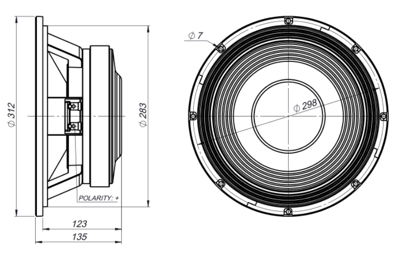 Haut-parleur Beyma 12P80Fe/V2, 8 ohm, 12 pouce