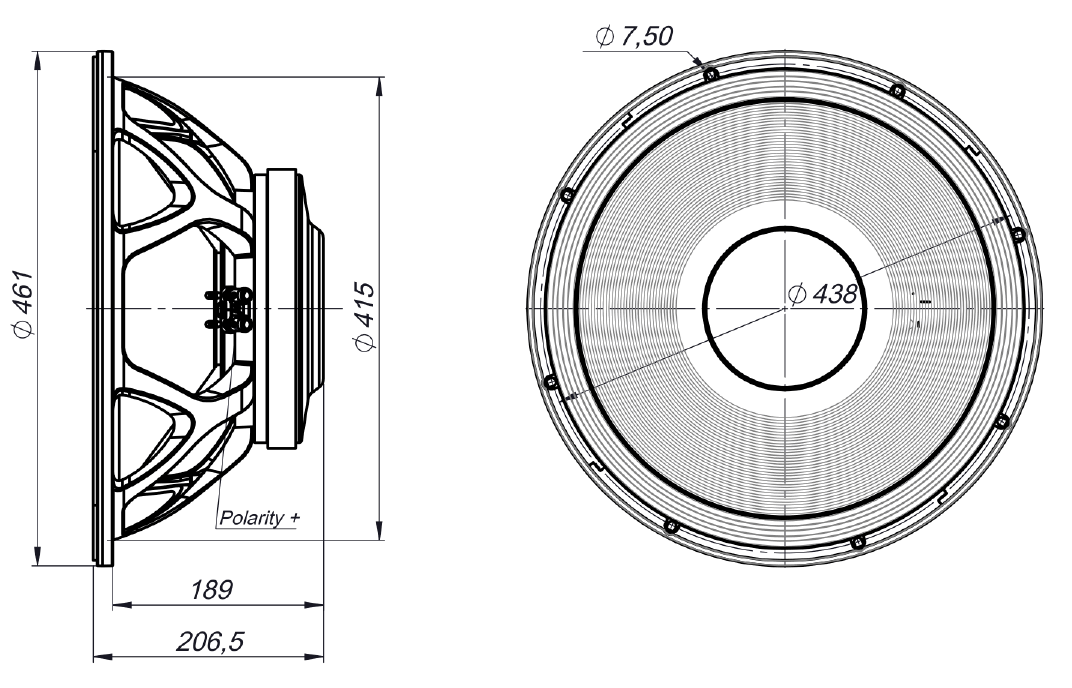 Haut-parleur Beyma 18PW1400FES, 4 ohm, 18 pouce