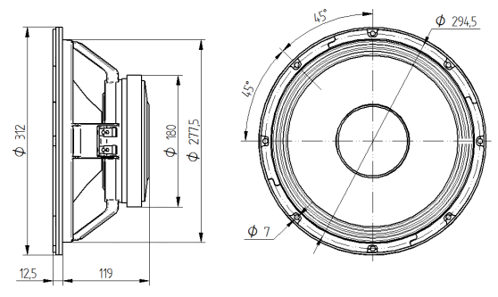 Haut-parleur Beyma SM-112/N, 8 ohm, 12 pouce
