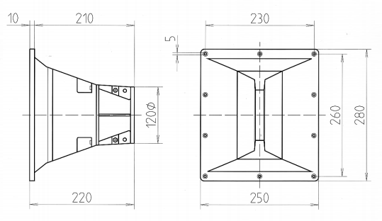 Pavillon Beyma TD595, gorge 1.4 pouce