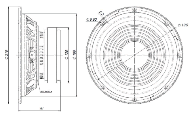 Haut-parleur Beyma 8CMV2, 8 ohm, 8 pouce