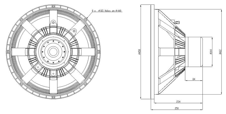 Haut-parleur BMS 18N862, 8 ohm, 18 pouce