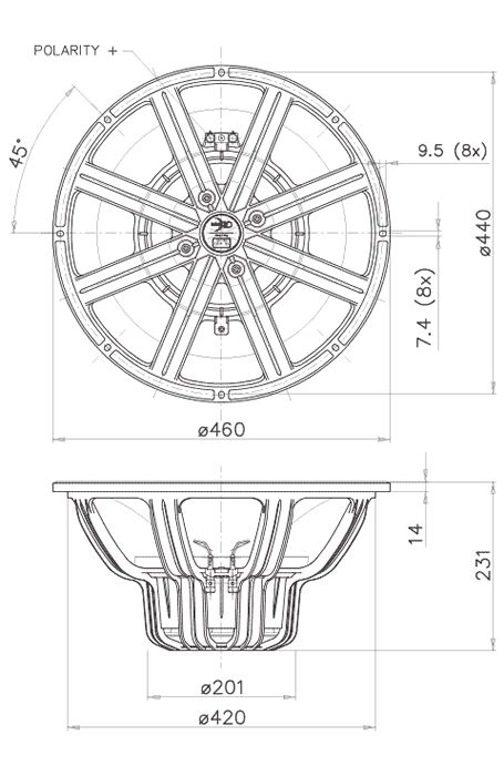 Haut-parleur FaitalPRO 18XL1600, 4 ohm, 18 pouce