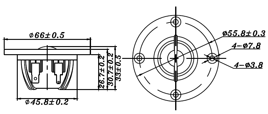 Tweeter à dôme Tang Band 25-1719S, 4 ohm, façade 66 mm, bobine 25 mm